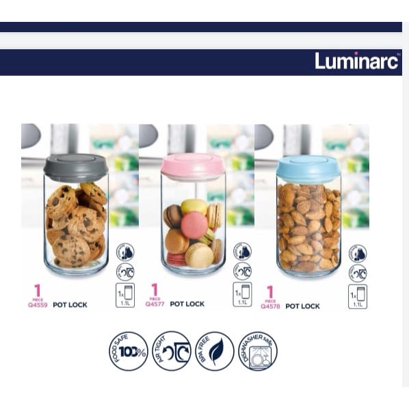 LUMINARC 1.1 L POT LOCK Q4559 (GREY) / Q4577 (PINK) (IZ) | Shopee Malaysia