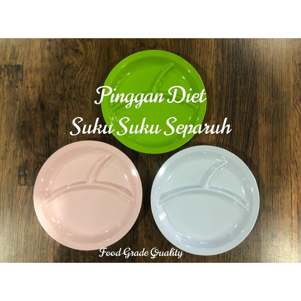 Pinggan Diet Suku Separuh 3 portion plate control weight loss Grade A ...