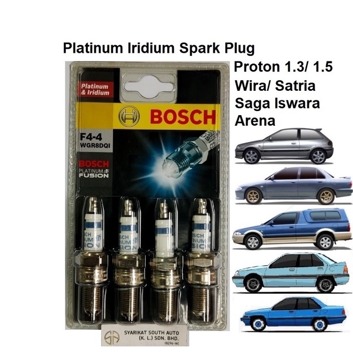 Bosch Platinum Iridium Spark Plug WGR8DQI 0242229907 Fusion Proton Wira ...