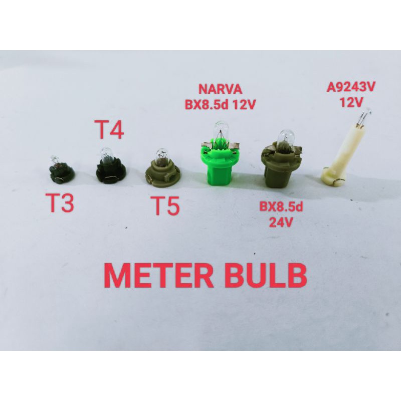 T3 T4 T5 BX8.5d 12V BX8.5d 24V A9243V Meter Bulb 12V / Meter Bulb 24V ...