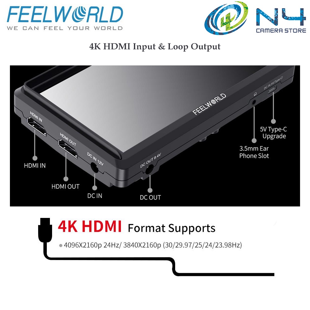 FEELWORLD FW568 V3 6-inch 3D LUT DSLR Camera Field Monitor IPS Full HD ...