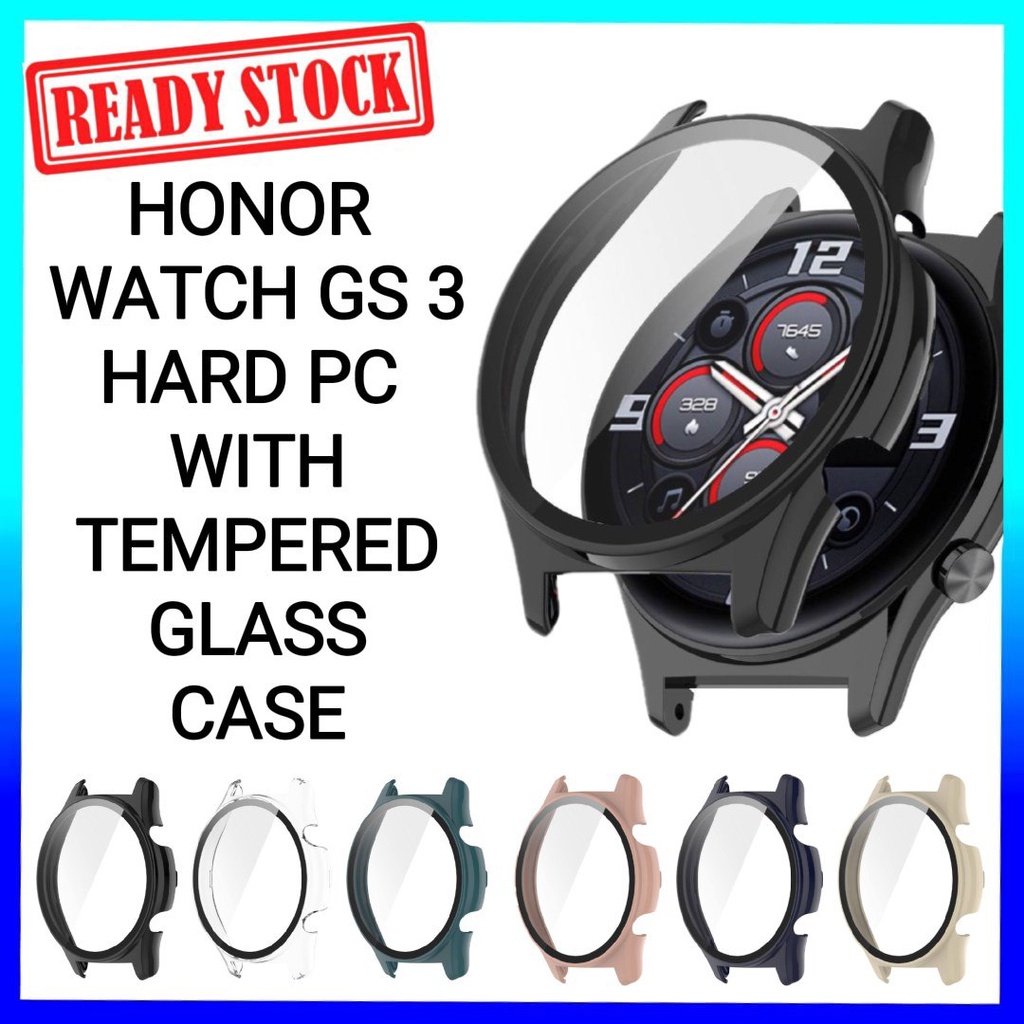 Honor Watch GS 3 Hard PC With Tempered Glass Full Coverage Glass Case ...