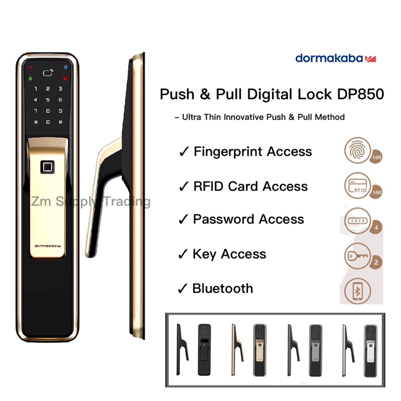 DORMAKABA 🇰🇷 Luxury Premium Push/Pull Digital Door Lock Fingerprint ...