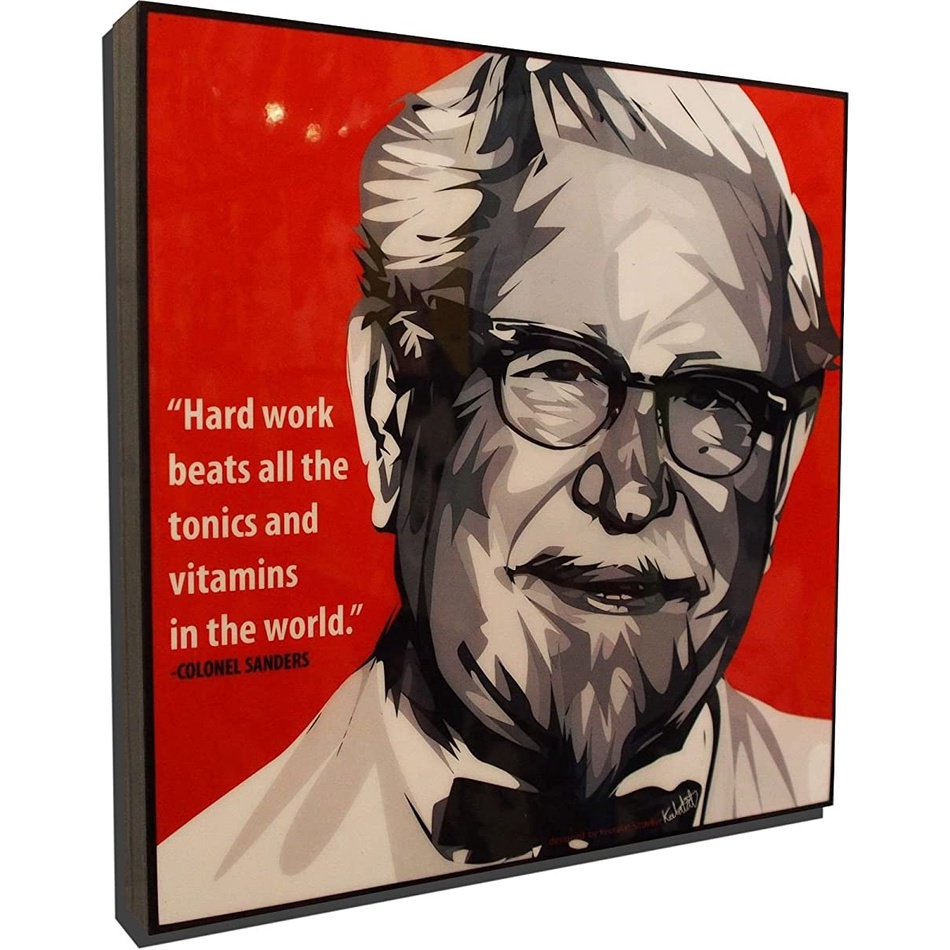 Colonel Sanders hard work Poster POP Art Canvas Quotes Wall Decals ...