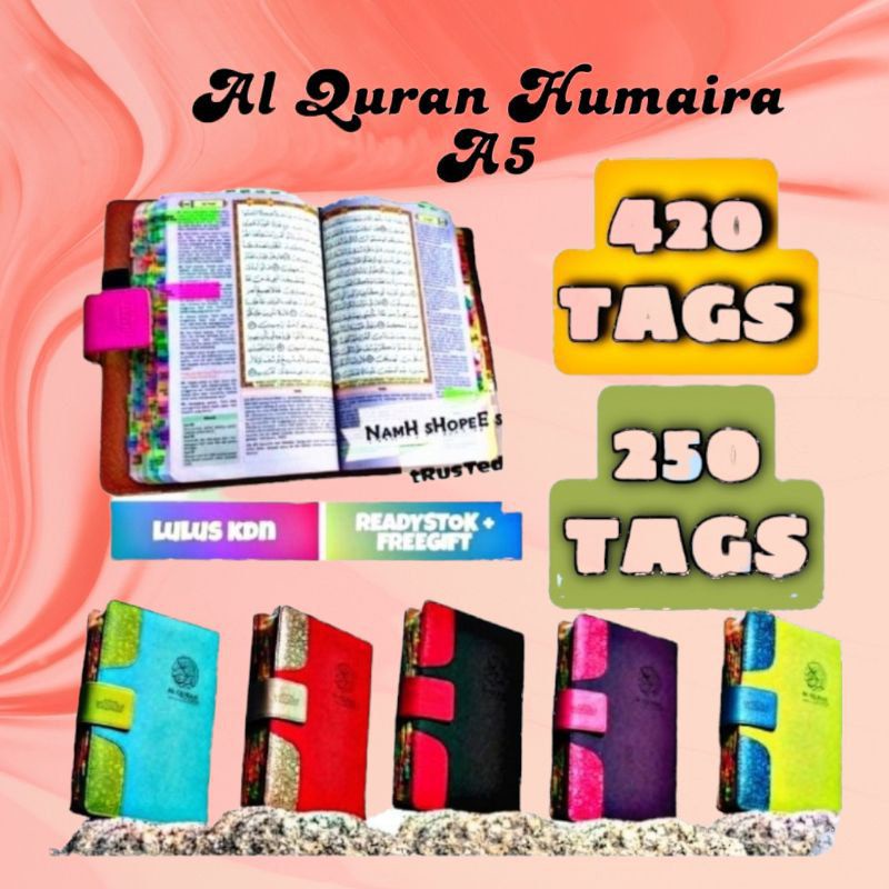 Al QURAN TAGGING HUMAIRA SIZE A5 250/420 TAGS.tag Surah Dan juzuk ...