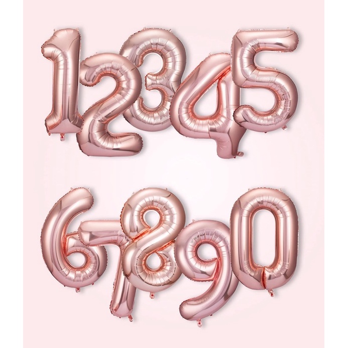 [M'sia Ready Stock] 40 Inch Rose Gold Foil Number Balloon Birthday Party Party Decoration ...