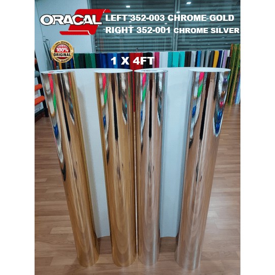 Oracal 352 Chrome SILVER & GOLD Mirror Finish Vinyl Balloon Sticker ...