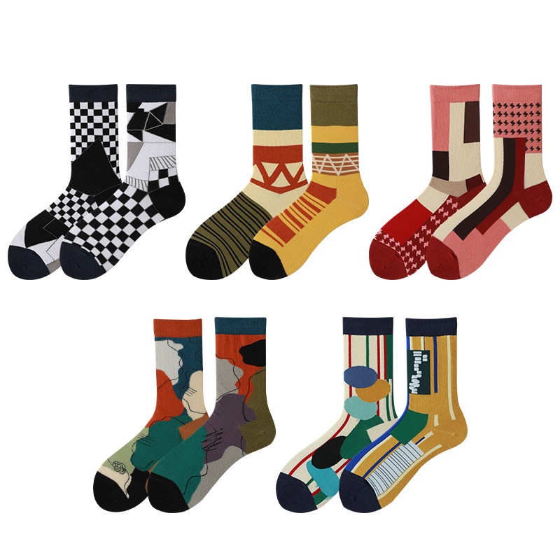 KAFU D352 asymmetric socks creative fashion simple men's and women's ...