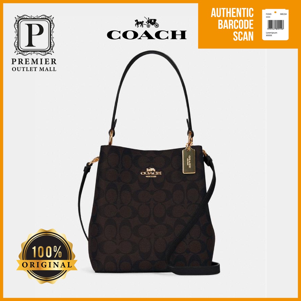 NWT Authentic Coach 2312 Small Town Bucket Bag In Signature Canvas ...