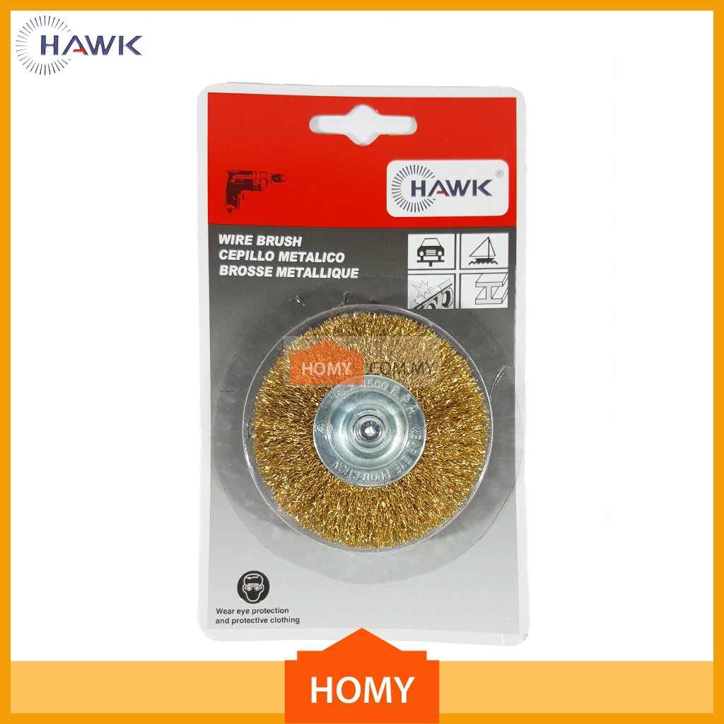 HAWK Brass Steel Wheel Brush 3" x 6mm Shank | Shopee Malaysia