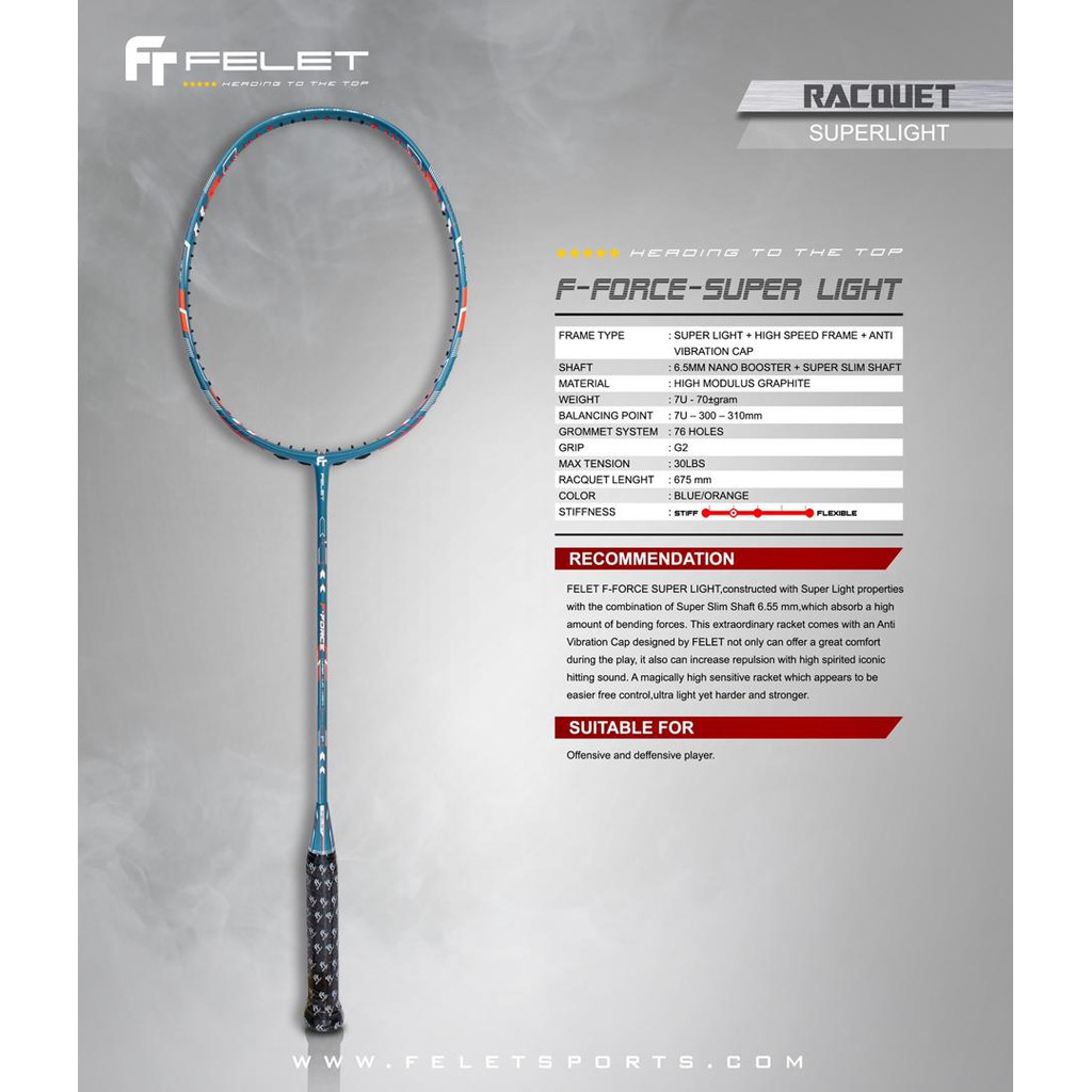 SportHub Felet F-Force Super Light 7u 70gram Heavy head acquet ...