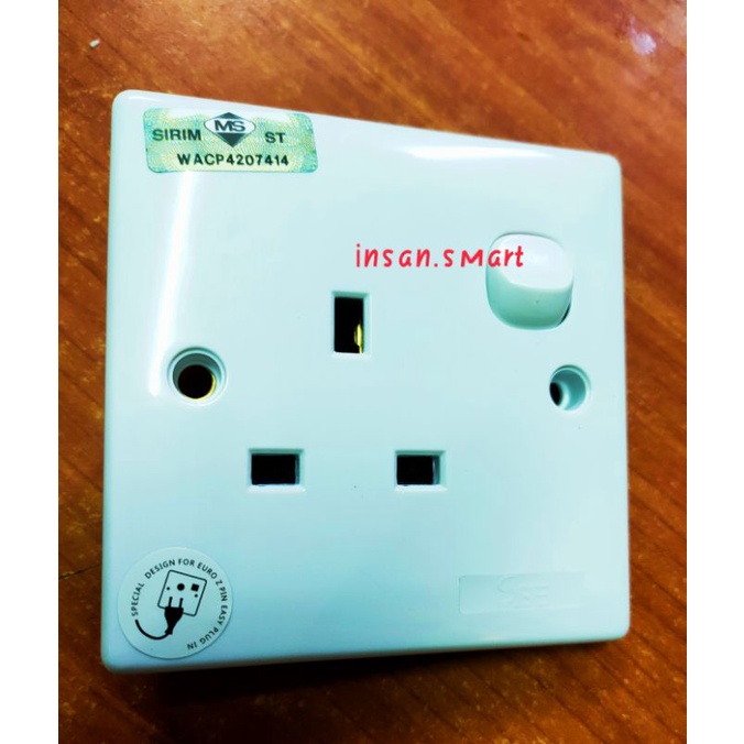 SOKET ELECTRIC SIRIM 13A SWITCH SOCKET 3 PIN 250V SWITCHED SOCKET ...