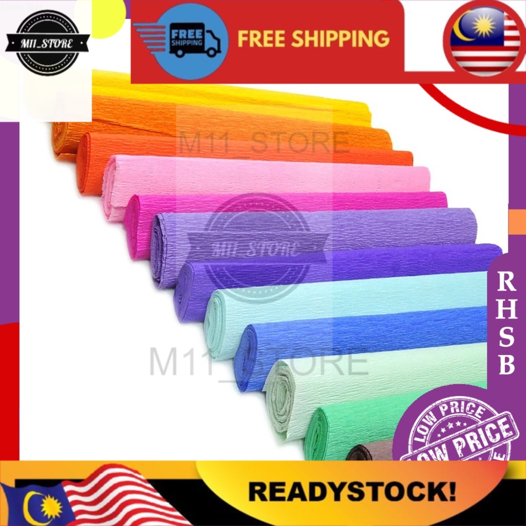 50 x 2.5meter COLOR CREPE PAPER / KERTAS CREPE PAPER/ PAPER WARNA ...