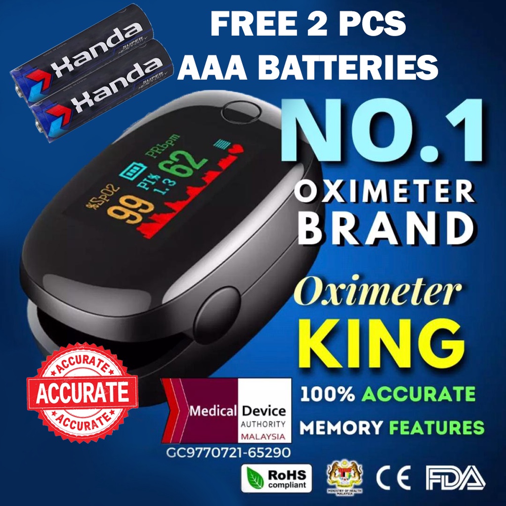 No.1 Brand Fingertip Pulse Oximeter Accurate & Fast Spo2 Reading Oxygen ...