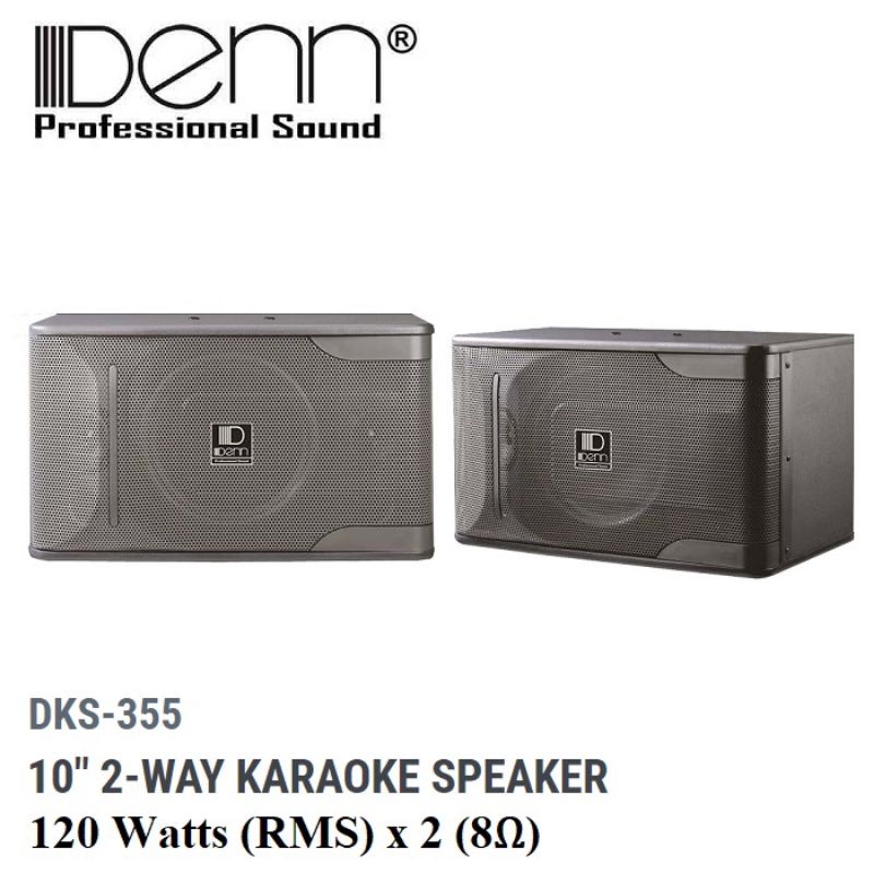 Denn DKS-355 10" 2 Way Karaoke Speaker 120watt 8 ohm 1 Pair | Shopee ...