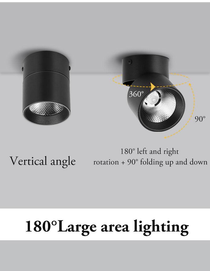 3 Colors Led Downlight Spotlight Foldable Ceiling Lights 220V Surface ...