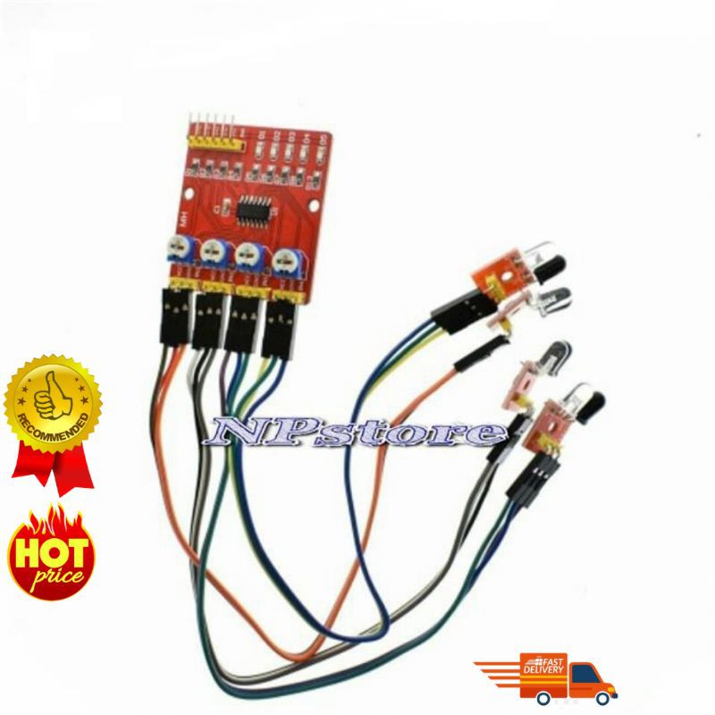 🔥READY STOCK 💥1 set Four-way infrared tracing / 4 channel tracking ...