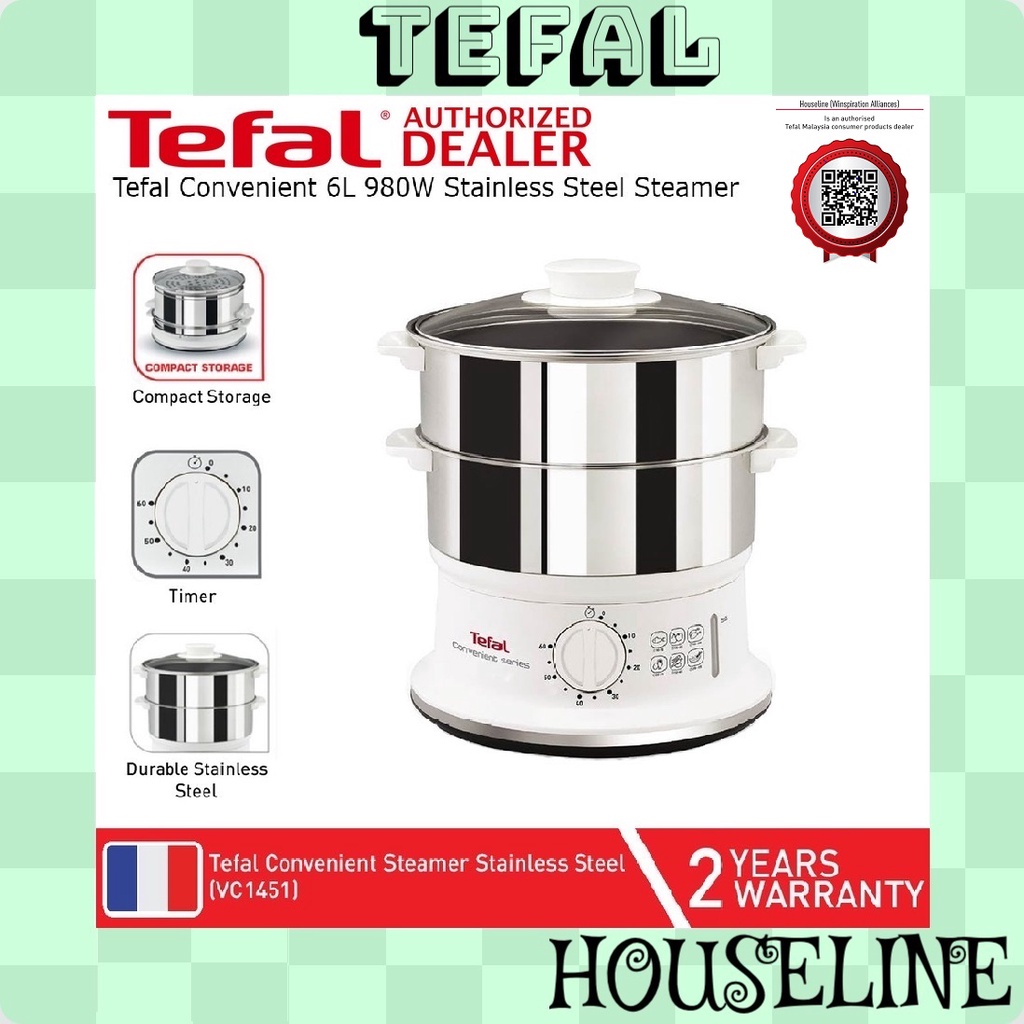 (10.10 SALES!!) Tefal Convenient Steamer Stainless Steel VC1451 ...