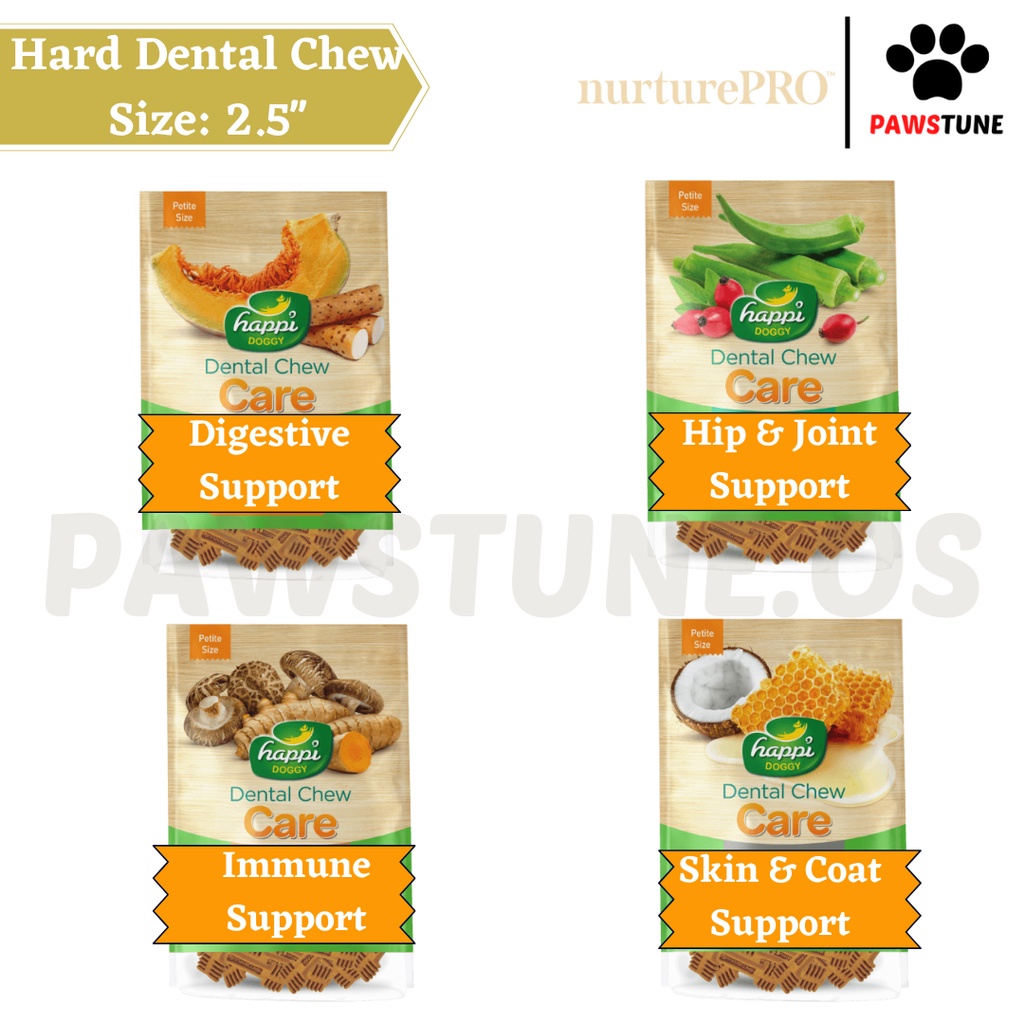 Happi Doggy Hard Dental Chew Care 2.5''/4'' (Digestive/Skin & Coat/Hip ...