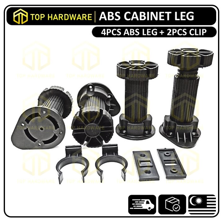 TOP🇲🇾 4'' & 6'' Adjusting Foot ABS KITCHEN LEG (BLACK) Thickening ...