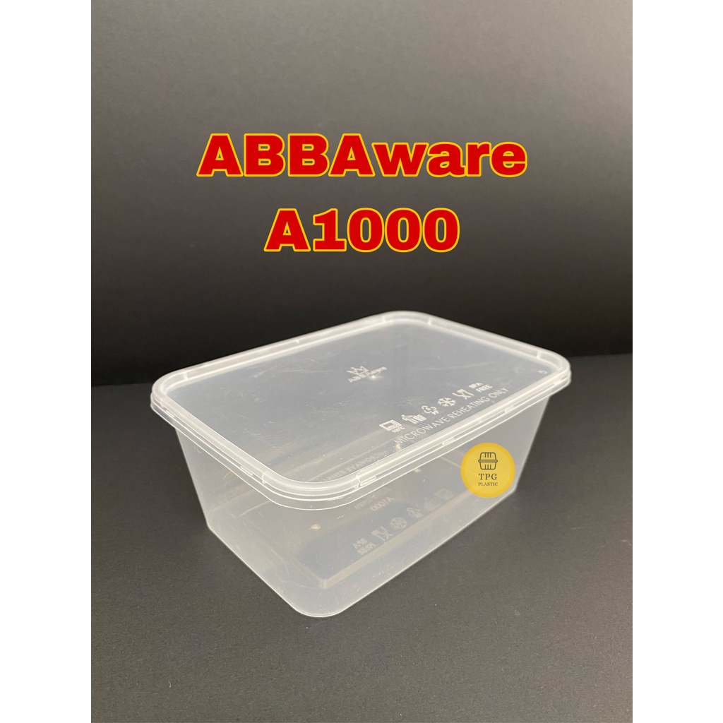 [ABBAware] A1000 - Rectangular Disposable Plastic Container With Lid ...