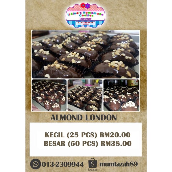 (Homemade) Kuih Raya/Biskut Almond London/Almond london cookies ...