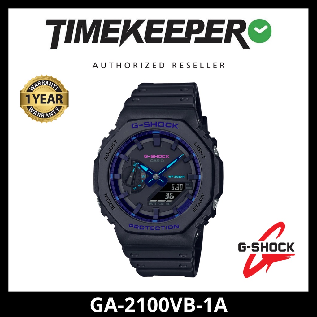 Casio G-Shock GA-2100VB-1A/GA2100VB-1A with 1 Year Warranty | Shopee ...