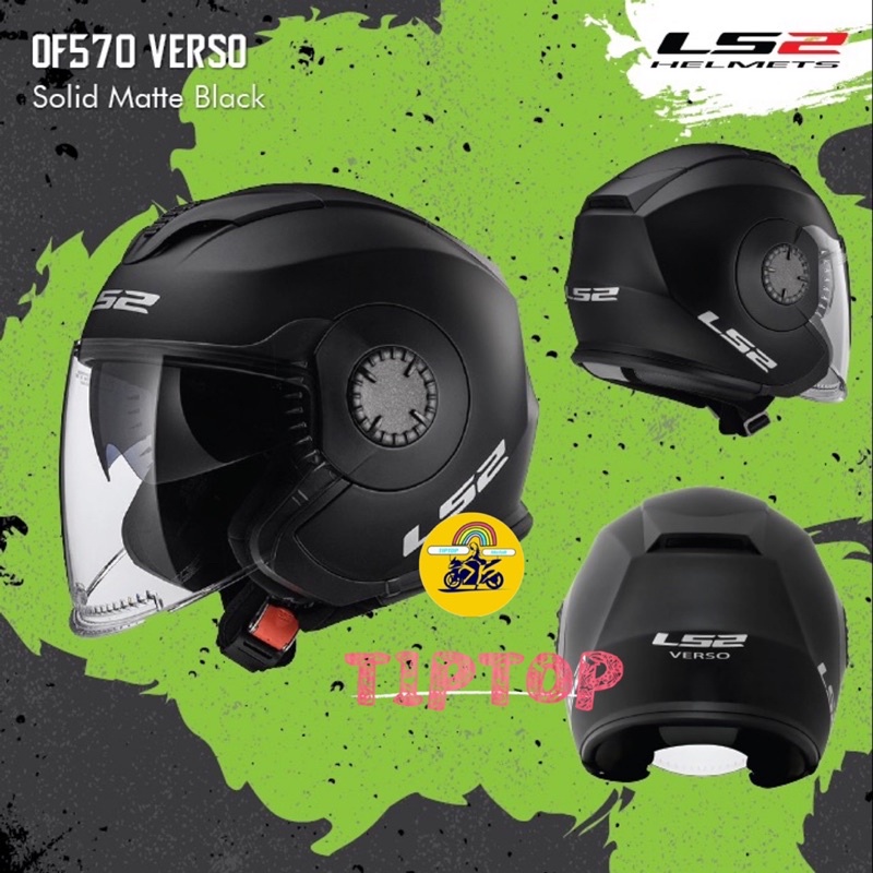 LS2 Verso Solid HELMET OF570 OF-570 + VISOR CLEAR 100% ORIGINAL TOPI ...