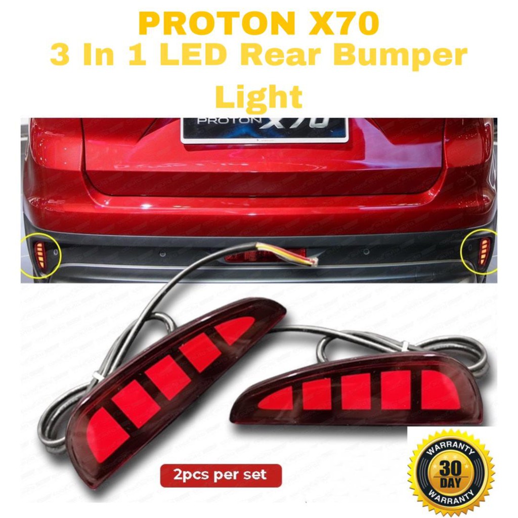 PROTON X70 LED REAR BUMPER REFLECTOR BRAKE LAMP LIGHT 3 IN 1 LIGHT ...