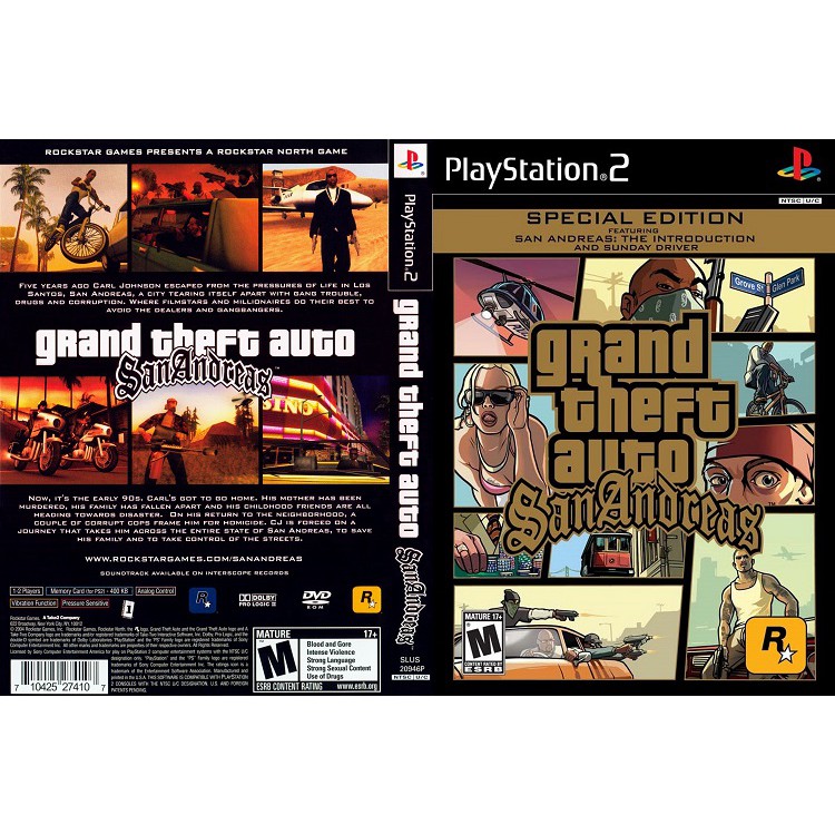 GRAND AUTO SAN ANDREAS SPECIAL EDITION [PS2 US : DVD5 1 Disc & DVD9 1 ...