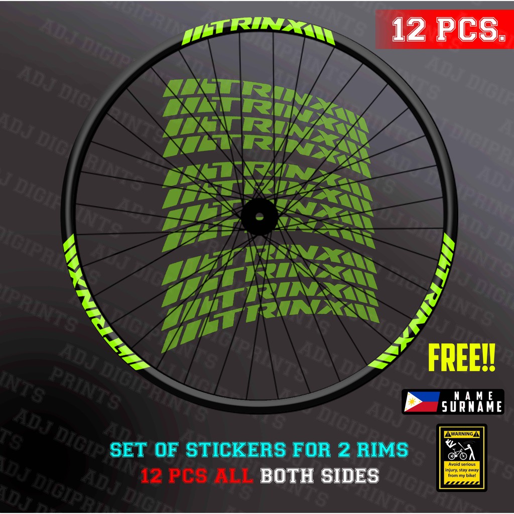 TRINX Wheel Rim Stickers for MTB with Freebies more COLORS | Shopee ...