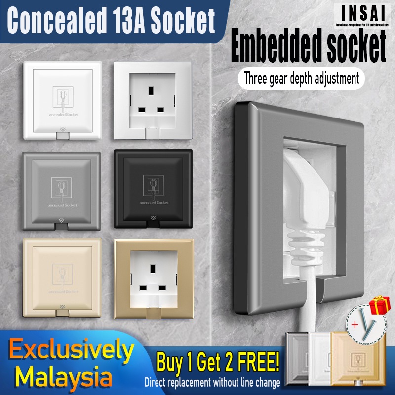 【INSAI】Embedded 13A socket panel hidden embedded 86 refrigerator ...