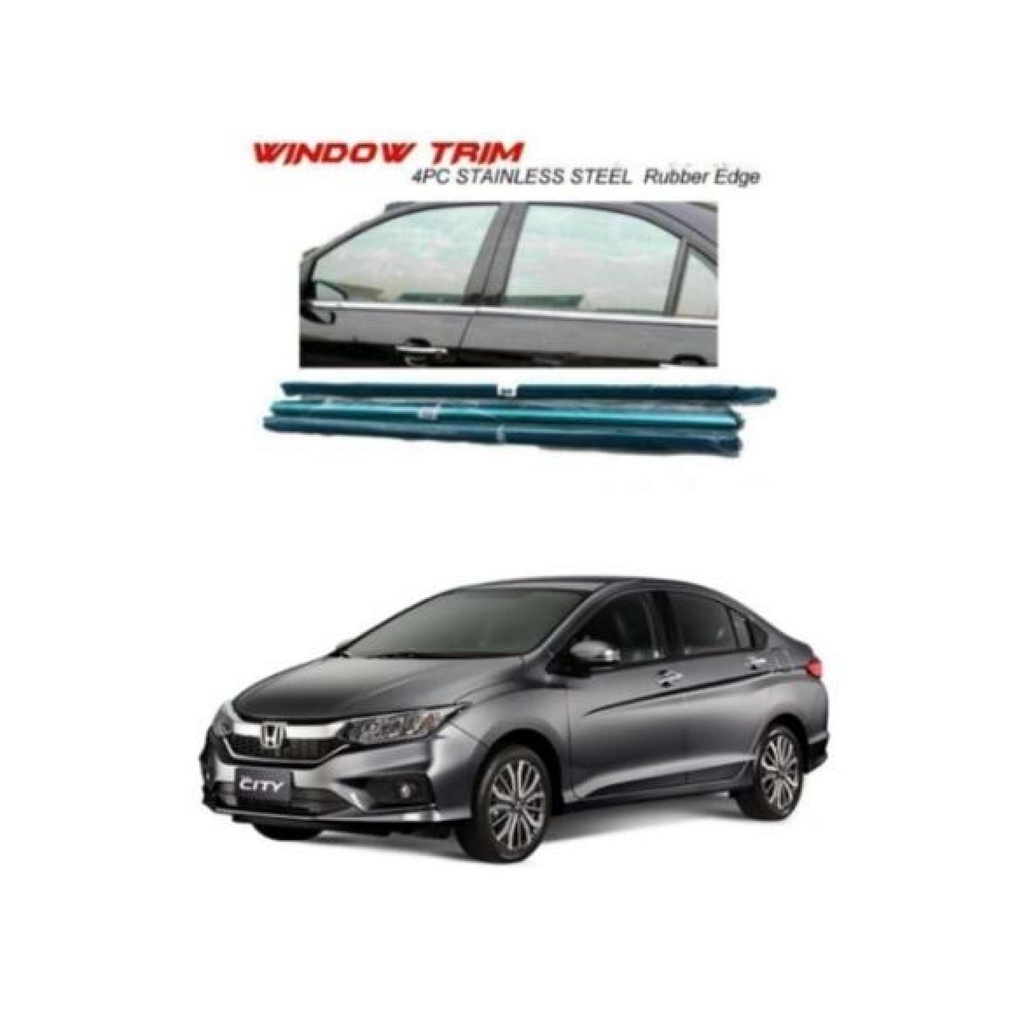 HONDA CITY 2014 - 2019 Window Trim Chrome Lining / Door Belt Moulding ...
