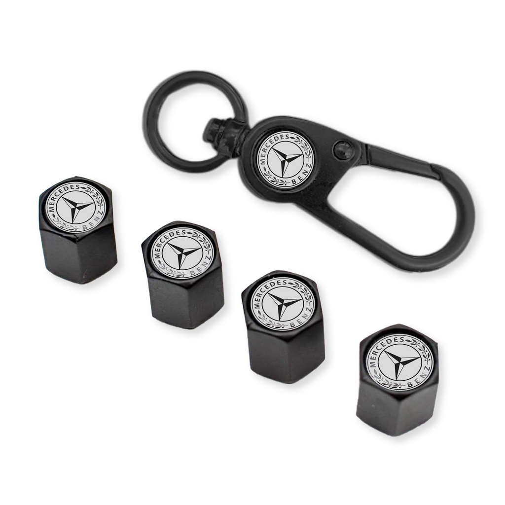 4PCS Mercedes-Benz Logo Tire Wheel Valves Cap Stem Air Caps Cover A ...