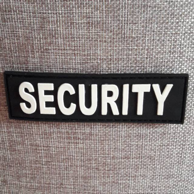PUTIH Long WHITE SECURITY LOGO VELCRO STICK RUBBER PATCHES | Shopee ...