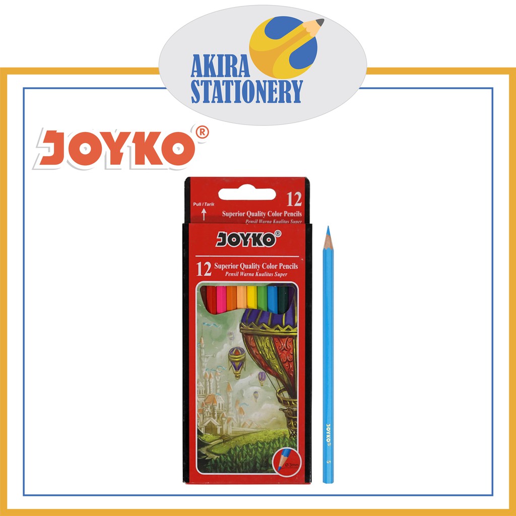Joyko CP 100 Colored Pencils 12 Long Colors / CP-100 Drawing Color ...
