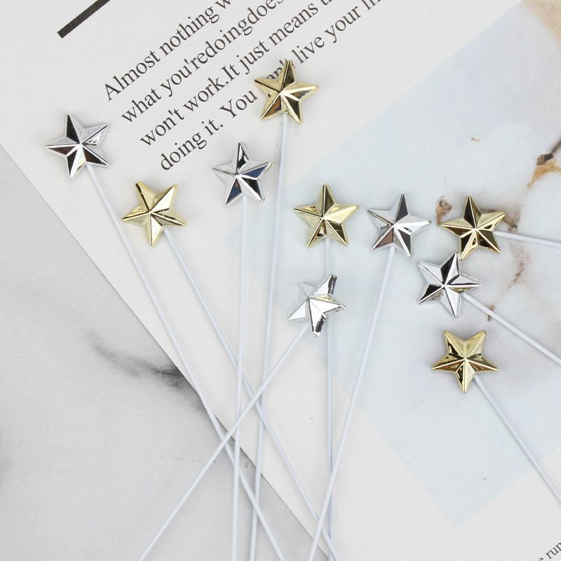5pcs Mini 3D Gold Silver Star Cake Topper Birthday Party | Shopee Malaysia