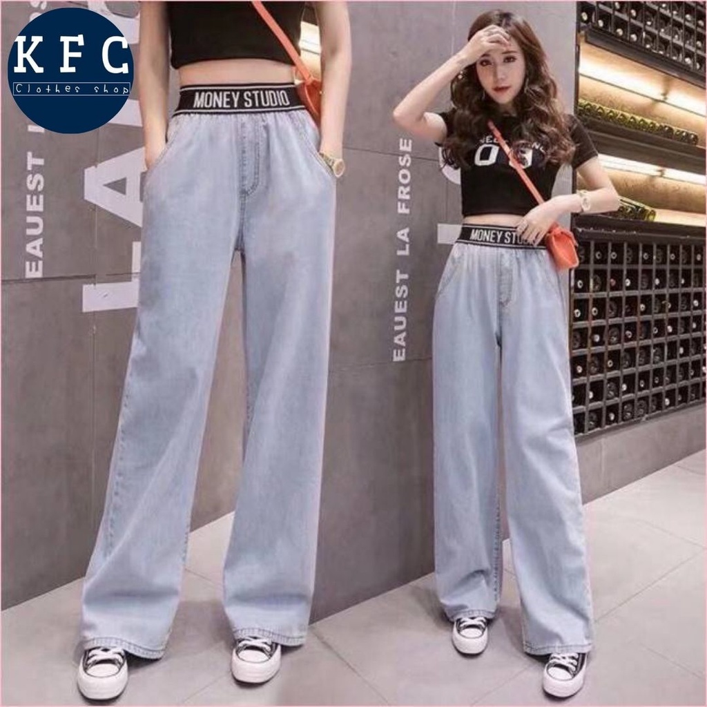 KFC Rubber Waist Elastic High Waisted Jeans Cool And Korean Style Don't ...