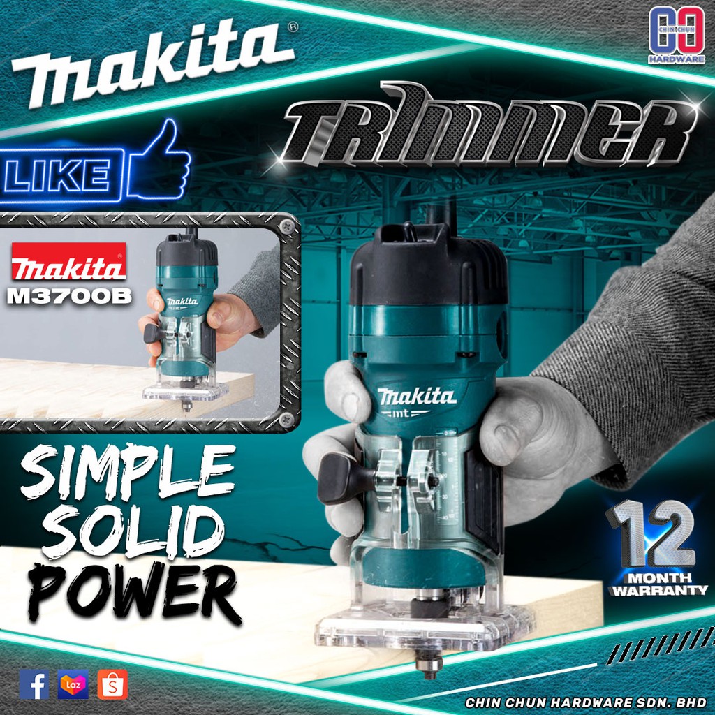 MAKITA M3700B WOOD TRIMMER ROUTER 6MM 530W | Shopee Malaysia