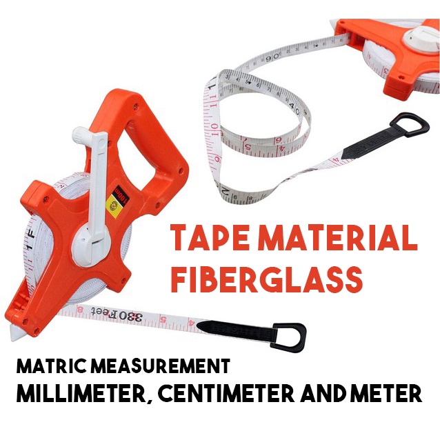Fiberglass Measuring Tape A-Type Retractable Portable Metric Tali Pita ...