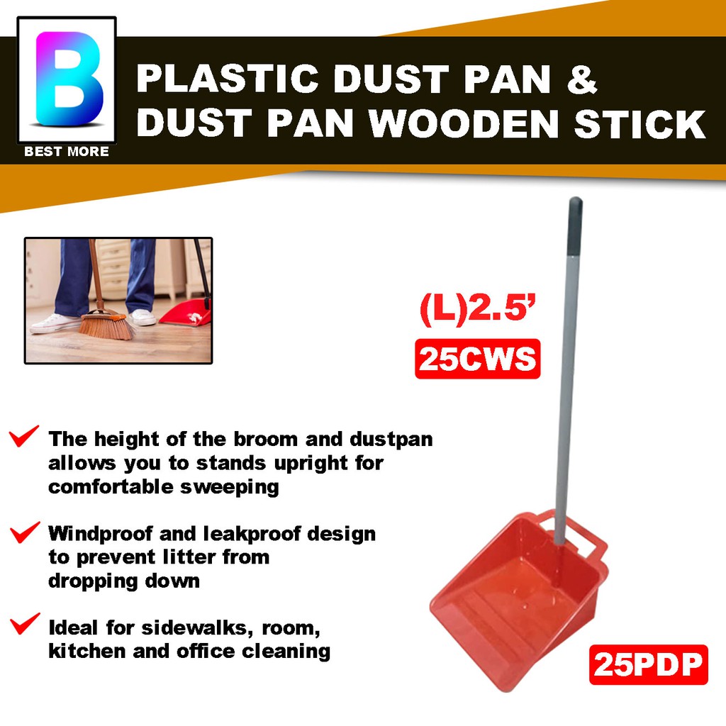 Plastic Dust Pan & Dust Pan Wooden Stick | Shopee Malaysia