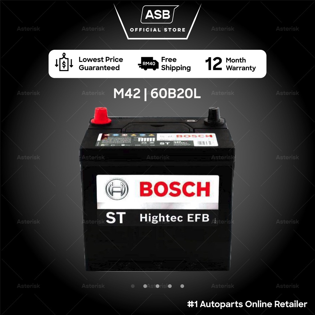 Bosch M42 M-42 60B20L EFB High Spec For Start Stop Vehicle Car Battery Myvi Eco Idle Bezza Eco ...