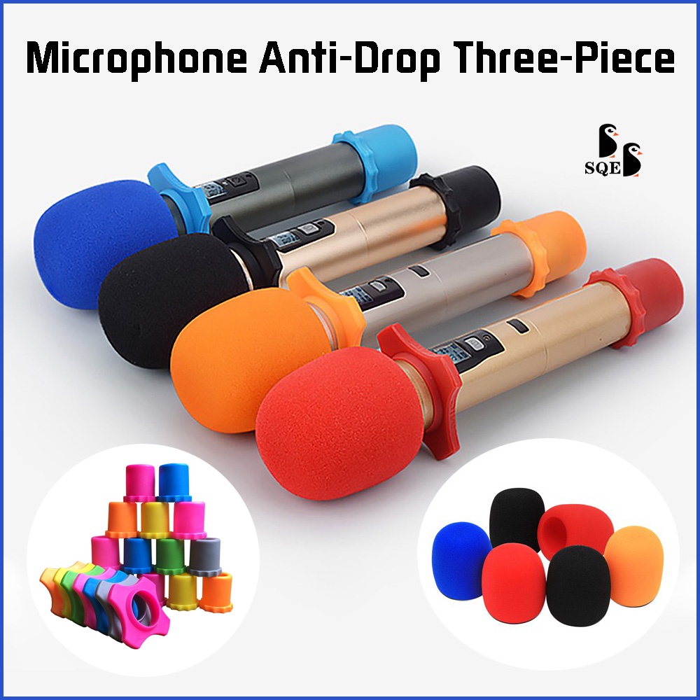 [Microphone Shock-Resistant Three-Piece Set] Microphone Sponge Cover ...