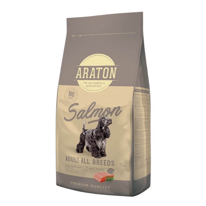 ARATON Dry Dog Food - 15kg (Salmon / Lamb / Poultry) Junior/Puppy/Adult ...