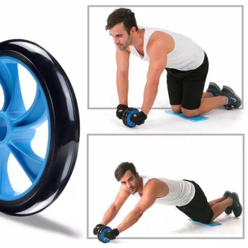 Ab WHEEL ROLLER ABDOMEN MUSCLE FITNESS EQUIPMENT DOUBLE WHEEL ROLLER ...