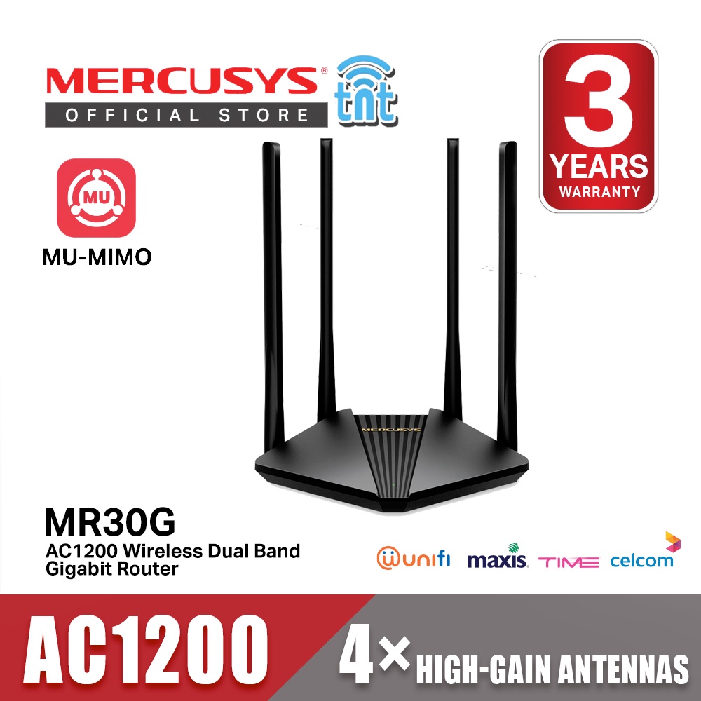 Mercusys MR30G AC1200 Wireless Dual Band Gigabit Router | Shopee Malaysia