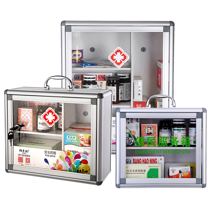 Medical Box Wall-Mounted Cabinet First Aid Kits Transparent Cabinet ...