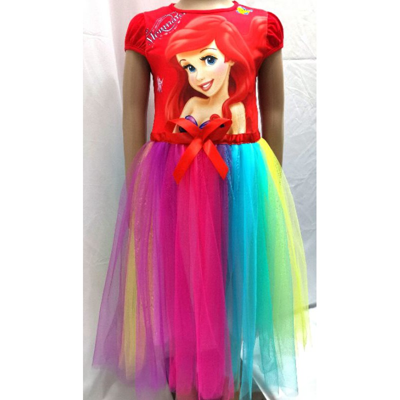 Disney Princess Ariel Rainbow Dress 60-100cm | Shopee Malaysia