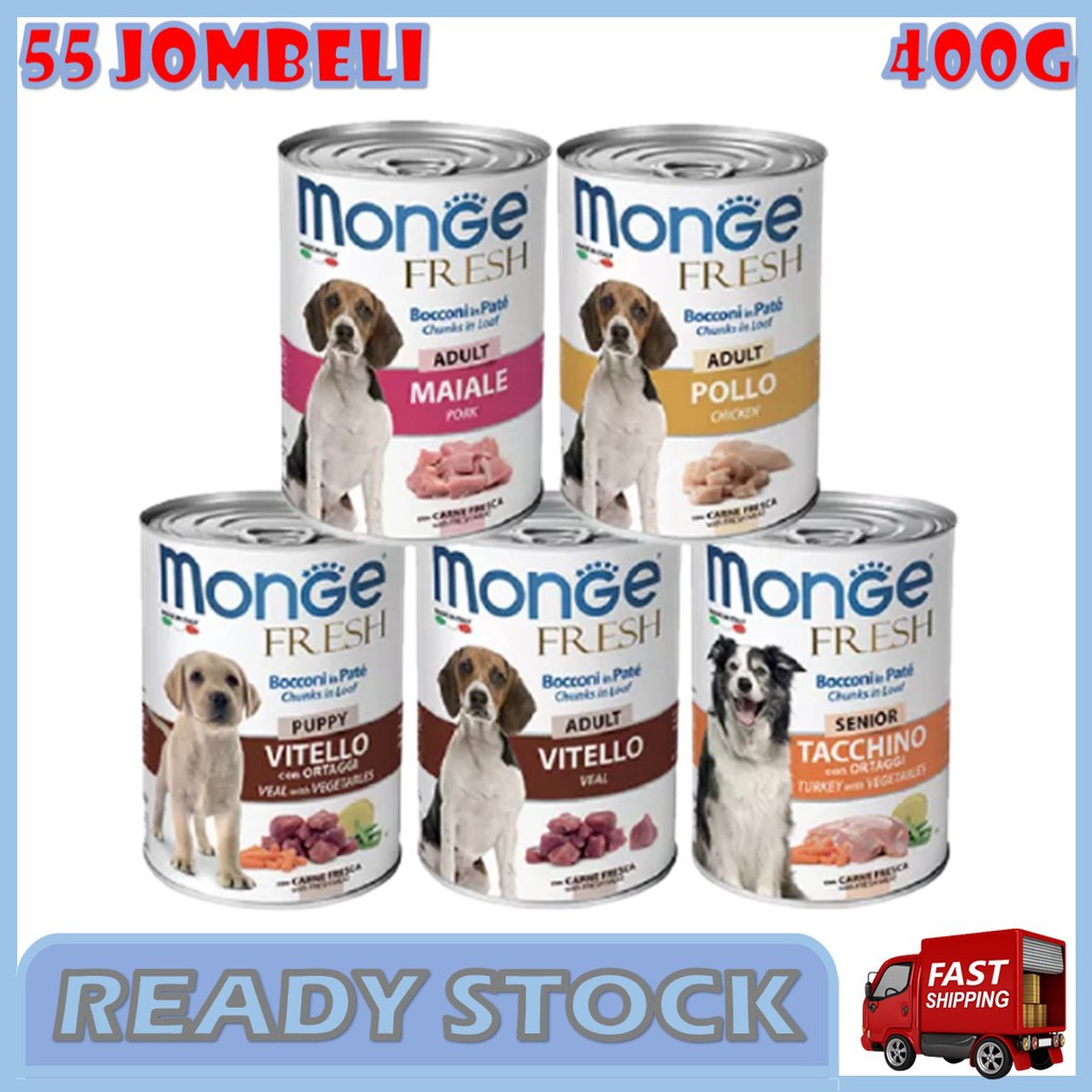 Monge Fresh Dog Canned Food 400g ( Chicken , Veal , Pork ) | Shopee ...