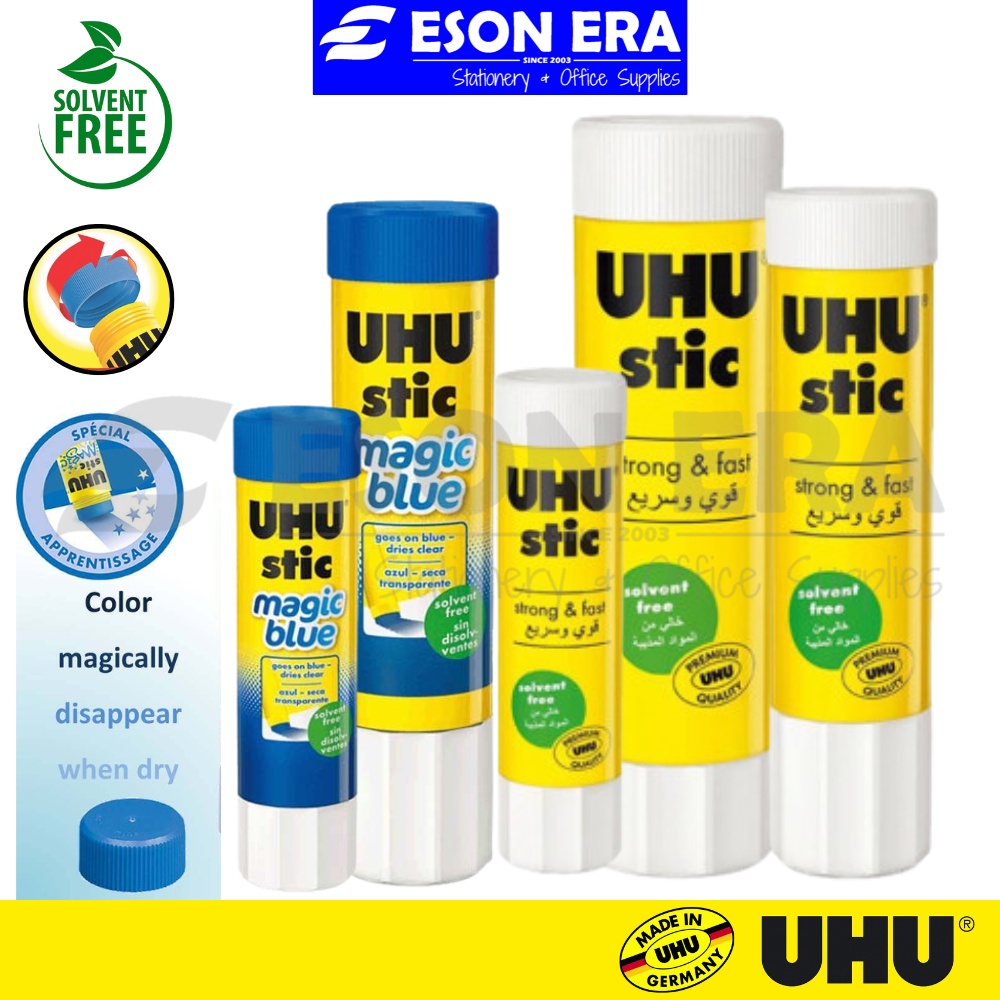 UHU Glue Stic 8.2g / 21g / 40g Blue Magic Gam Glue Stick Minecraft ...